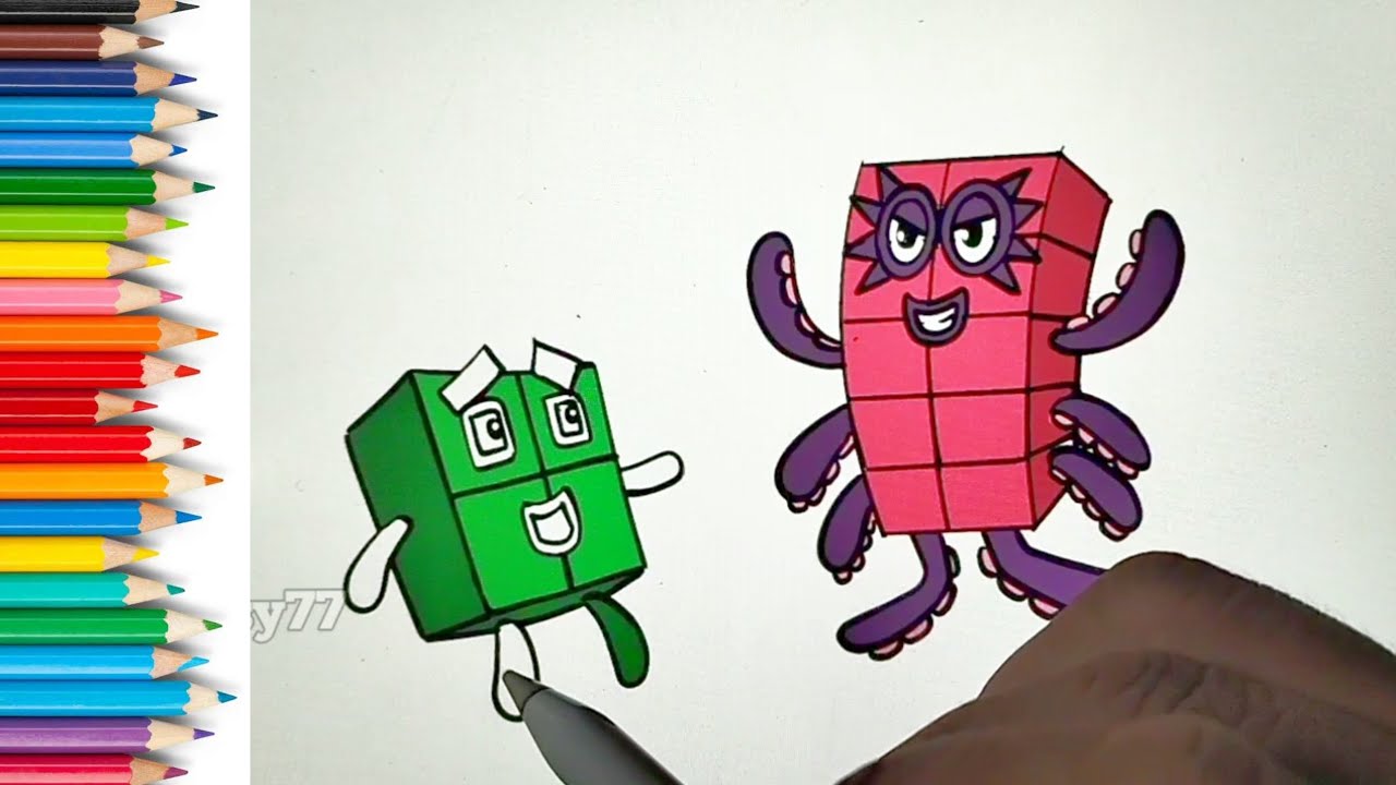 How to Draw Numberblocks || Easy Drawing and Coloring Numberblocks ...
