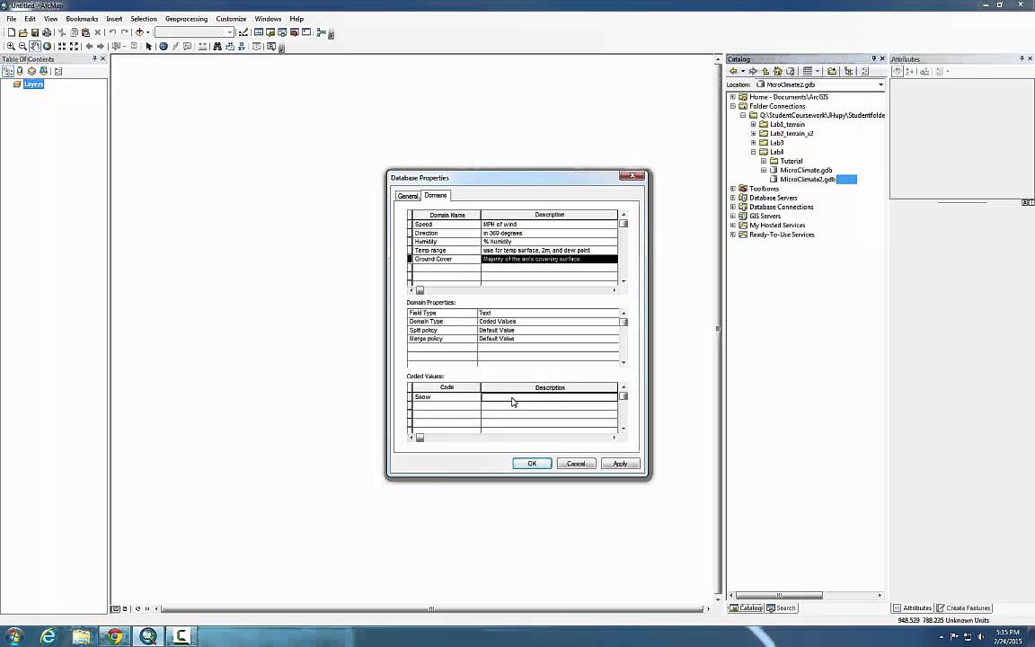 Building File Geodatabases, Domains, Feature Classes and fields - YouTube