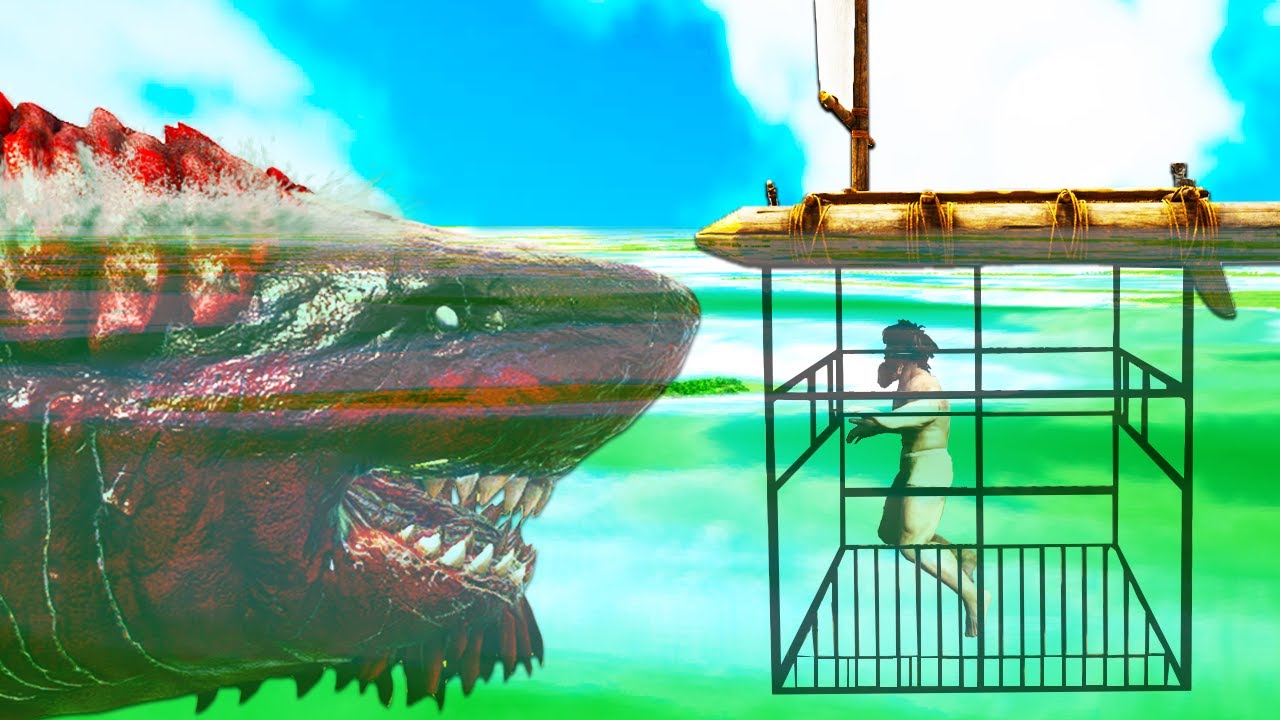 We Added MEGALODON SHARK CAGE TO ARK MODDED (Ark DOX 4) - YouTube