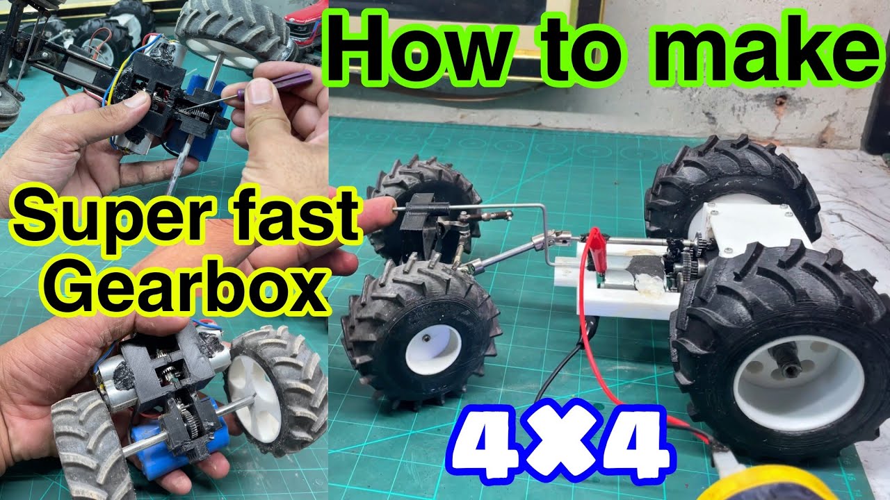 diy tractor model remote control 4by4 and super fast tractor gearbox ...