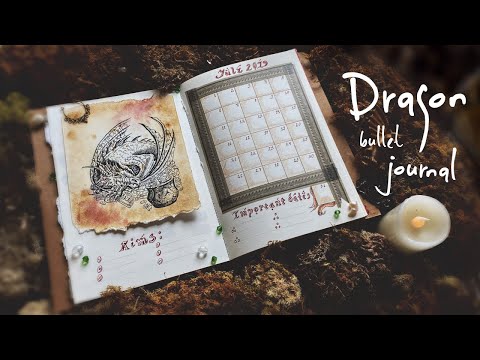 DRAGON theme for Bullet Journal | Fantasy Bujo Setup | Watercolor and Ink step by step tutorial
