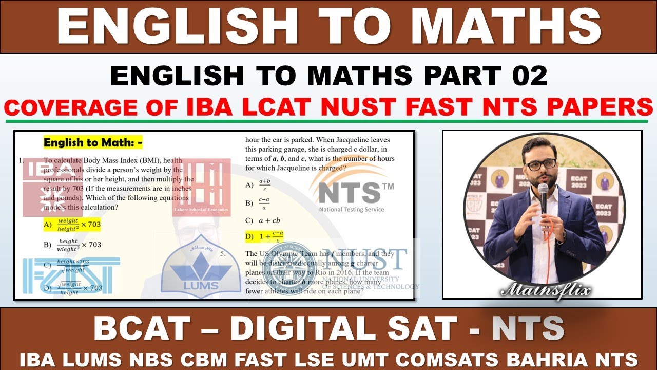 ENGLISH TO MATHS | WORD PROBLEMS ENGLISH TO MATHS PART 02 | BCAT MATHS ...