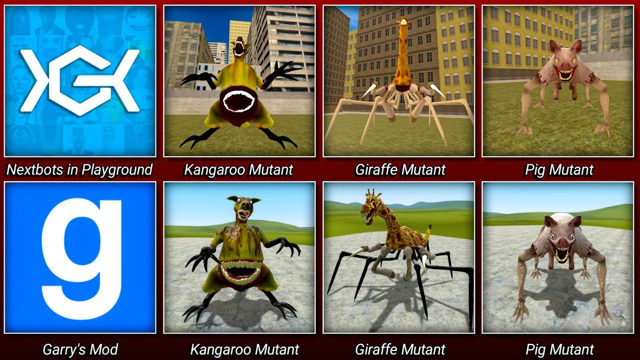 Nextbots in Playground Mod All Mutant Animals ZOOCHOSIS vs All Mutant ...