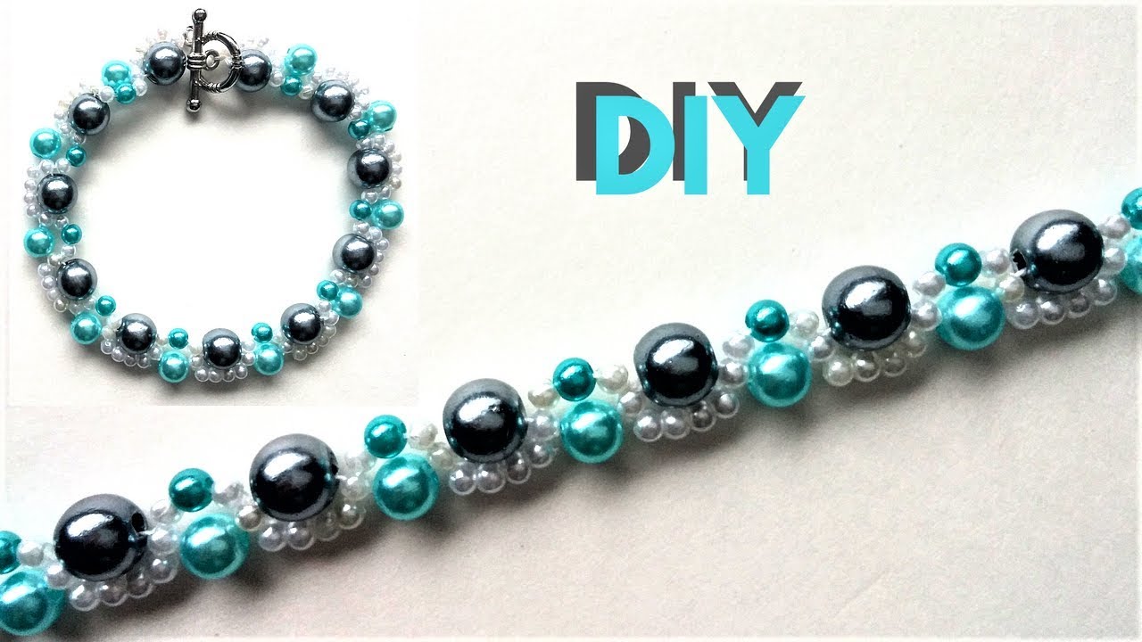 Pearl bracelet. Beaded bracelet tutorial - YouTube