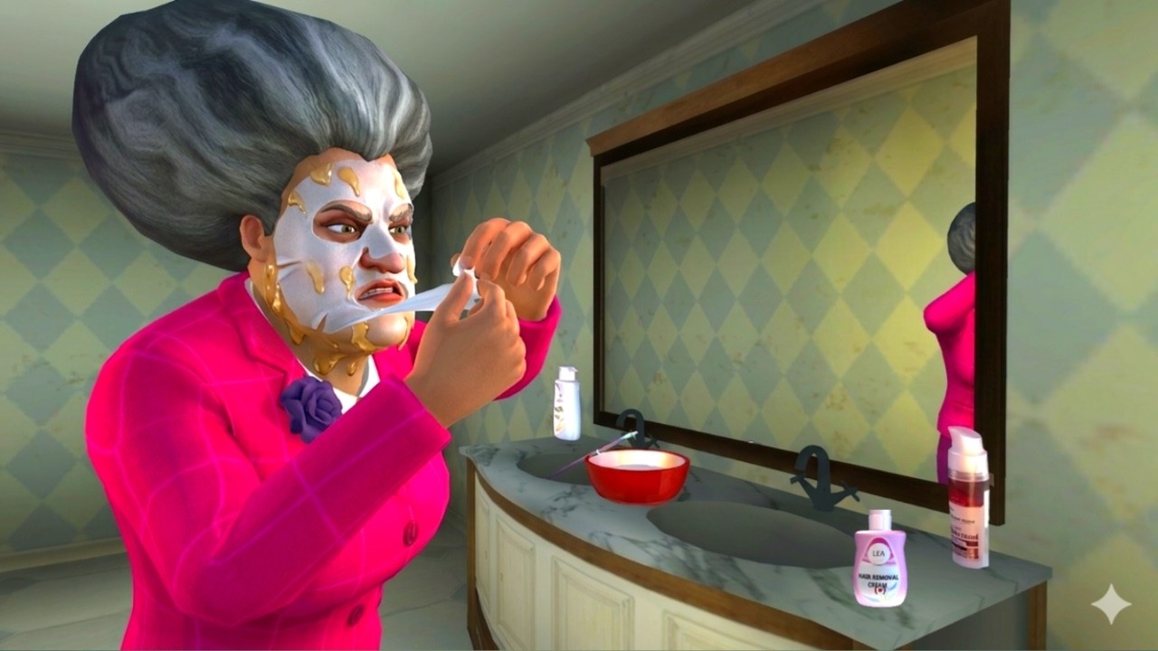 Scary Teacher 3D: Extreme STICKY GLUE Bathroom Prank! - YouTube