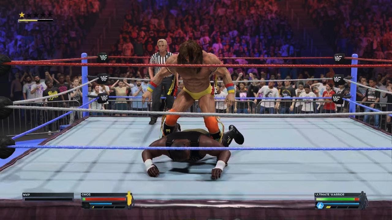 WWE 2K24 Ultimate Warrior VS Omos Intercontinental Championship - YouTube