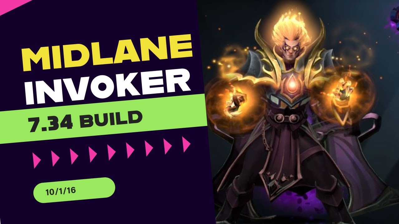 INVOKER MIDLANE | DOTA 2 | NEW PATCH | 7.34 | INVOKER ITEM BUILD ...