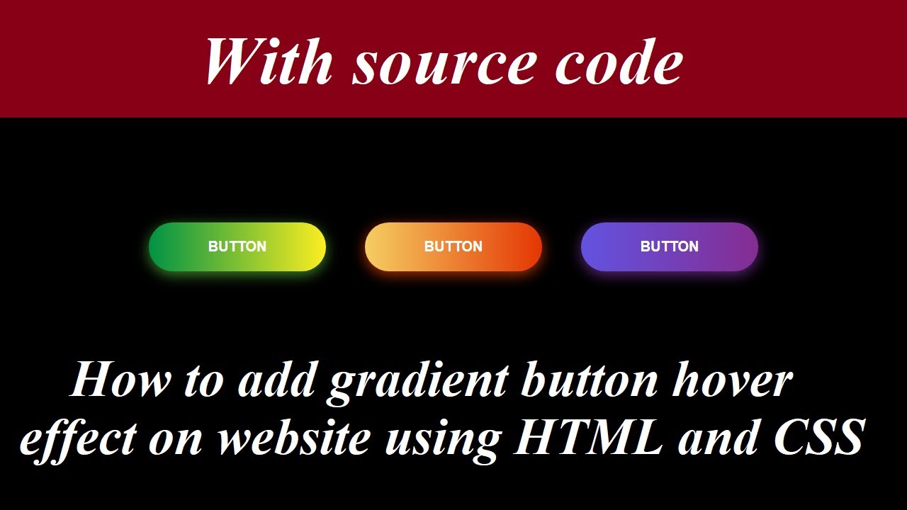 How To Add Gradient Button Hover Effect On Website Using Html And Css 0656