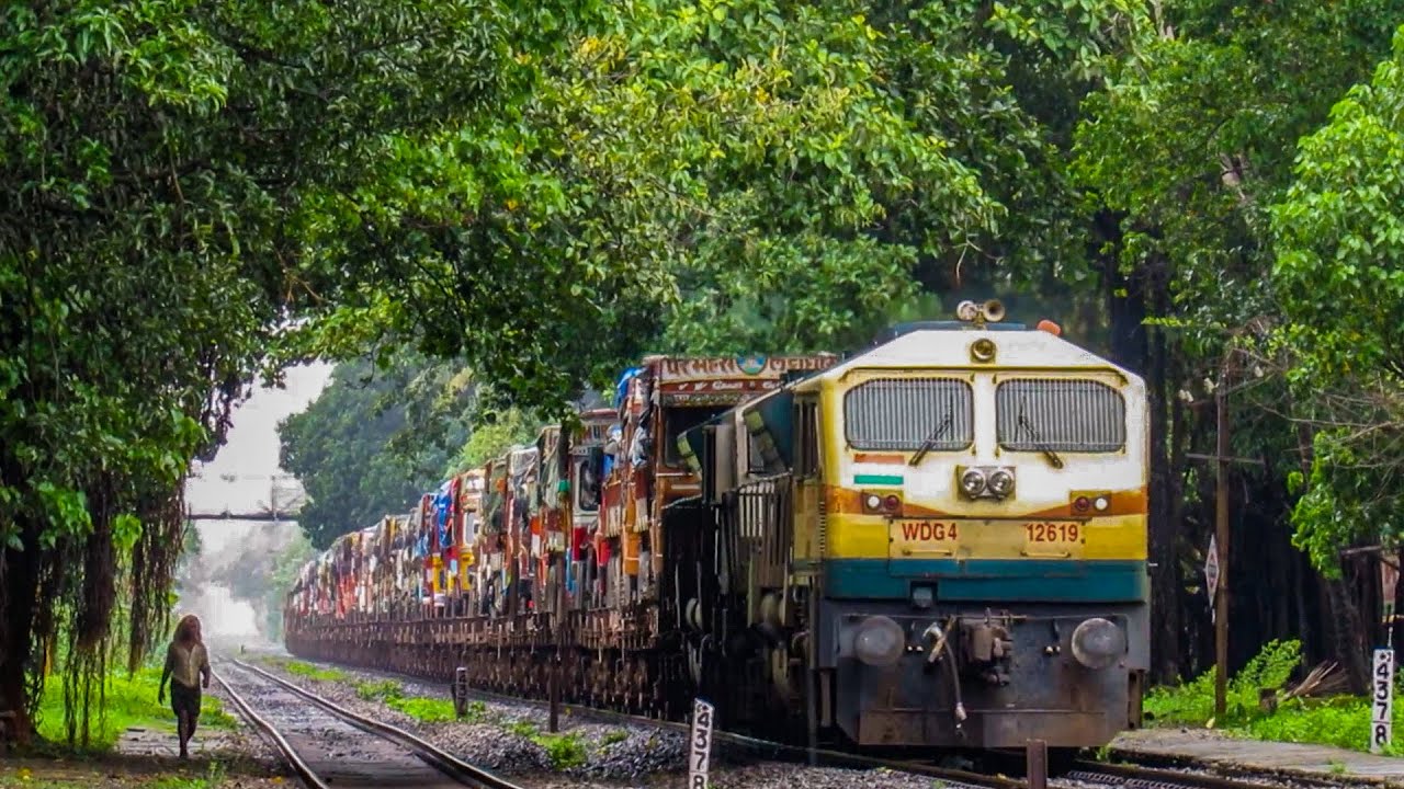 The Serene Past | Ro-Ro Train through Un-electrified Suravali Canopy ...