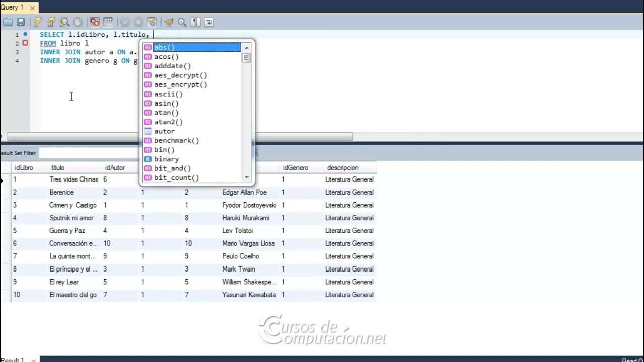12. Creando vistas en MySQL Workbench - YouTube