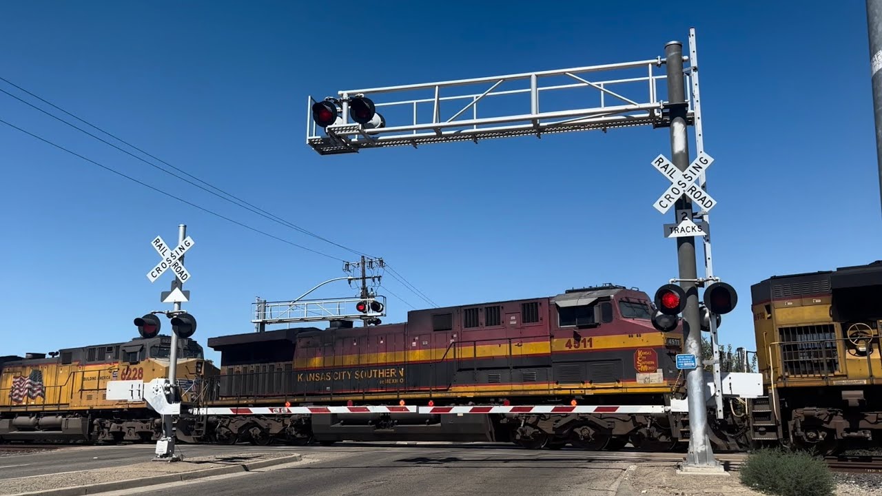 UP 6902 Z-Train Intermodal With CPKC - KCSM South - E. Alpine Avenue ...