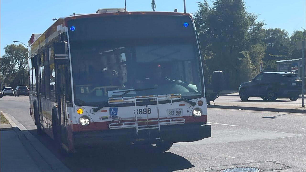 TTC Bus ride Nova LFS 2004 8888 96B Wilson from Weston Road to Kipling ...