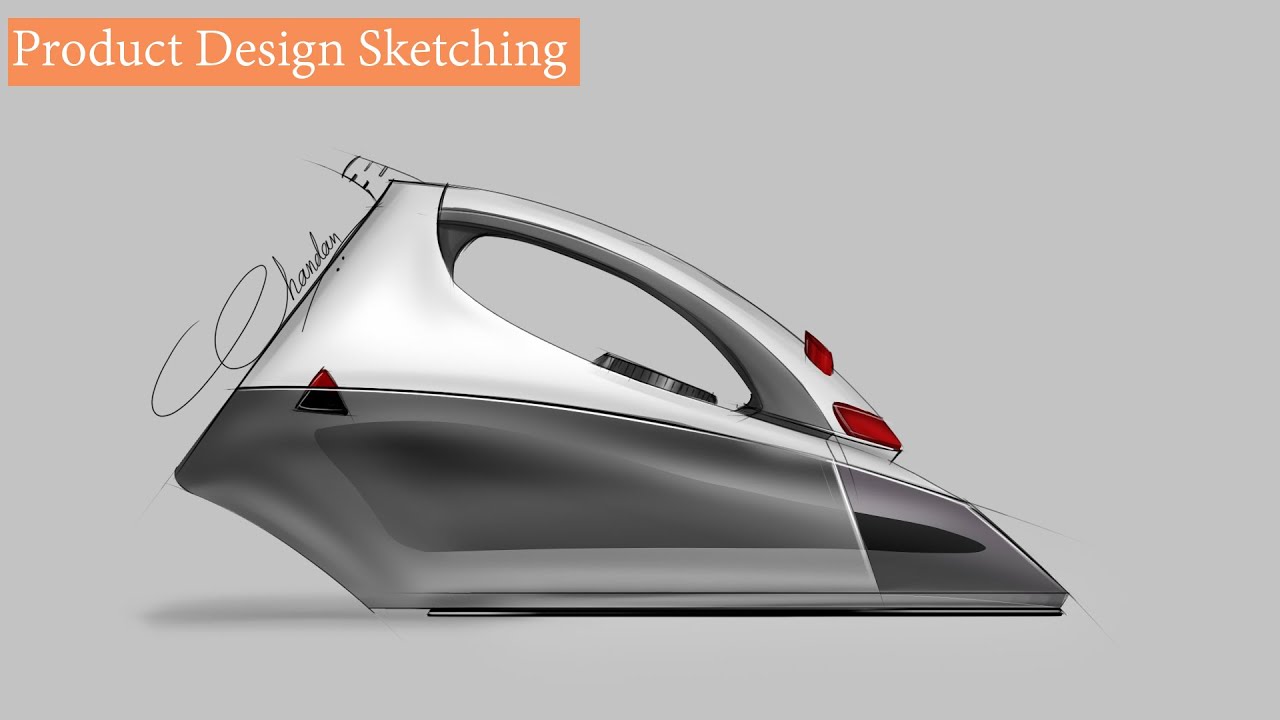 Product Design Sketching With Rendering (Iron Box) Part 1 - YouTube