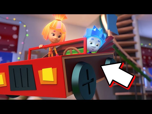 Nolik and Simka take a ride in a flying car | The Fixies - Videos For Kids