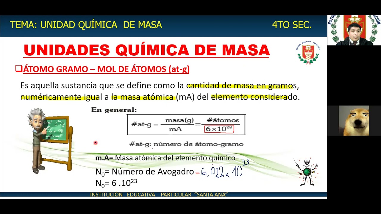 4TO SEC UNIDADES QUIMICAS DE MASA SANTA ANA - YouTube