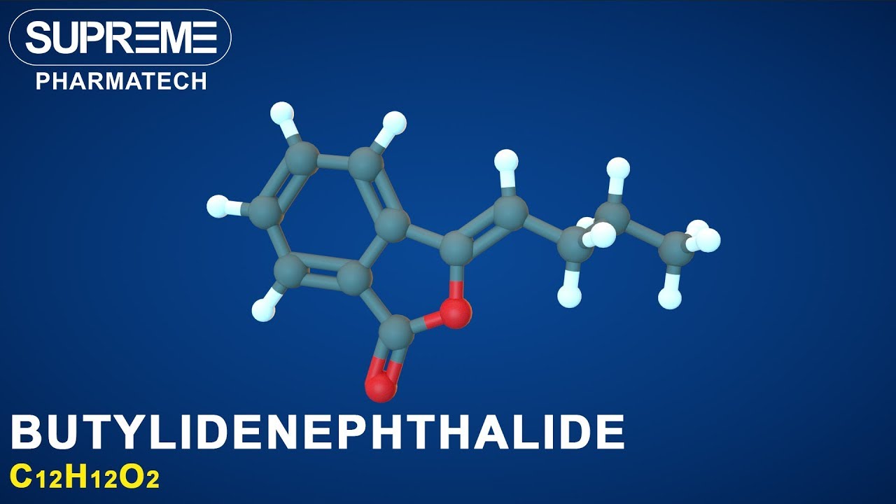 Butylidenephthalide | C12H12O2 | 3D molecule - YouTube