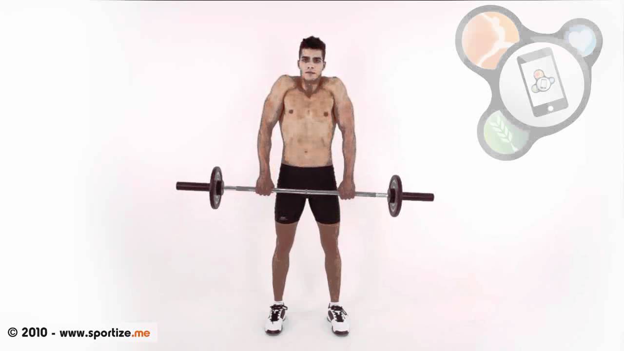 Standing shrug with barbell - YouTube
