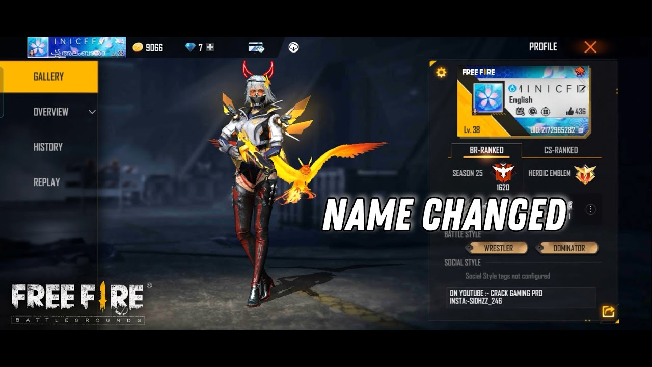 Name changed to - DOMINIC FF | crack gaming pro - YouTube