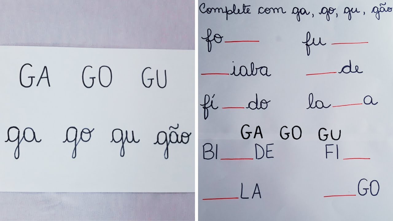 Lendo e Escrevendo Palavras com a Letra G - Família Silábica do G - GA ...