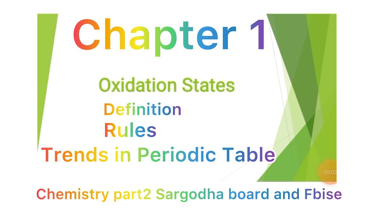 Oxidation States | Rules and Trends in Periodic Table | Chemistry Part ...