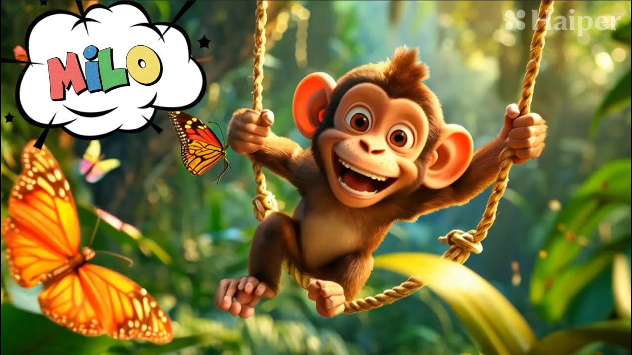 Kids Video: Milo the Monkey Fun Day with Jungle Friends! 🌴🐒 - YouTube