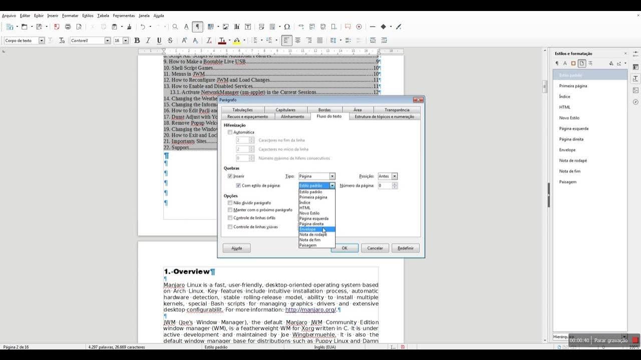 LibreOffice Writer - Numeração de Página - YouTube
