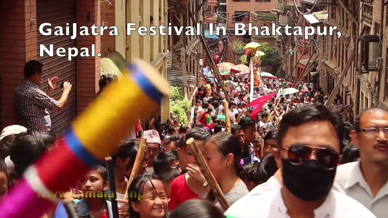 A glimpse of GaiJatra Festival in Bhaktapur, Nepal. - YouTube