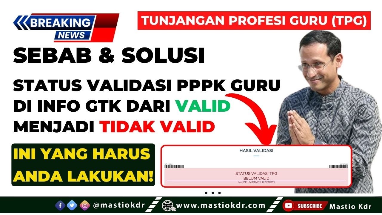 Data Validasi PPPK Guru Di Info GTK Semula VALID Menjadi TIDAK VALID! JANGAN PANIK, Cek Data Ini ...