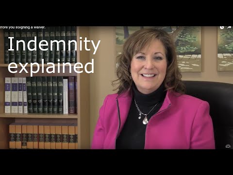 What it means to indemnify someone.