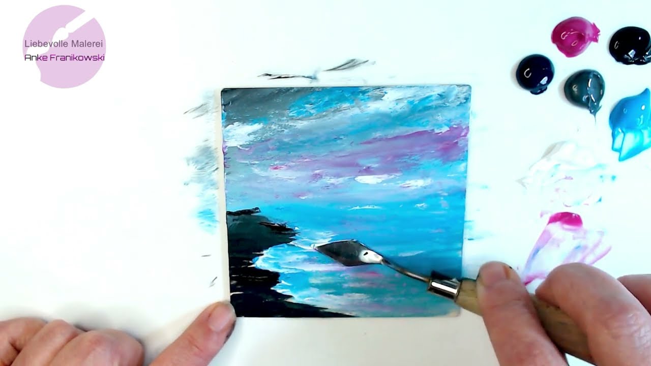 Mit Acryl malen lernen für Anfänger, Land & Meer malen #57 - YouTube