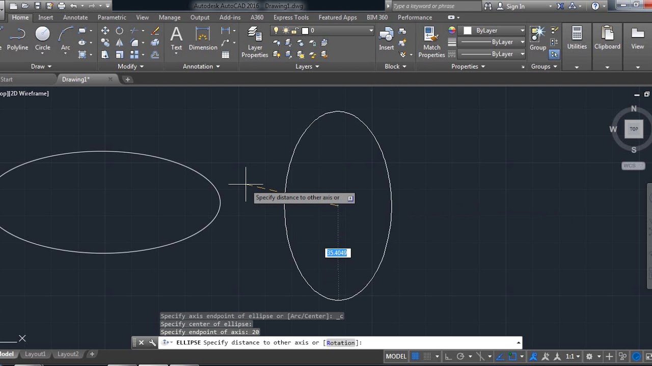 AutoCAD tutorial - ellipse command explanation in bangla - YouTube