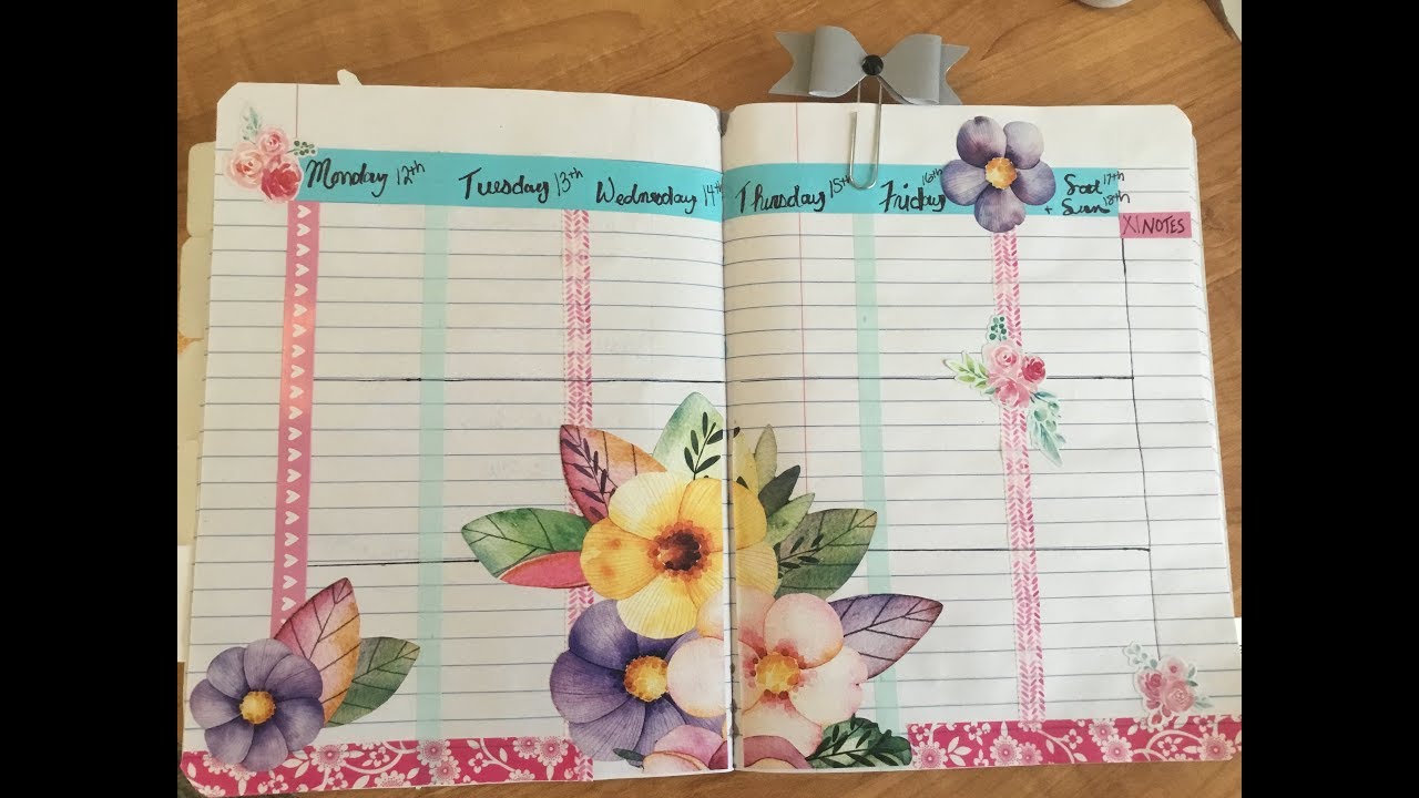Plan with me in my DIY dollar tree notebook turned planner - YouTube