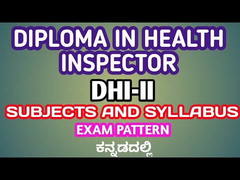 DHI-2 YEAR SYLLABUS II DIPLOMA IN HEALTH INSPECTOR SYLLABUS & SUBJECTS ...