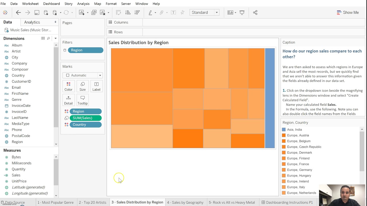 Tableau 3 Sales Distribution by Region - YouTube
