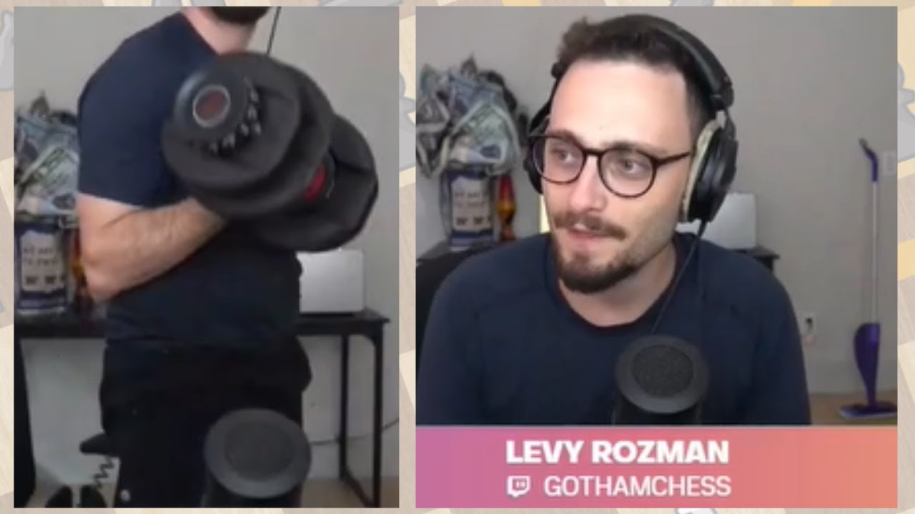 Levy Starts Working Out During PogChamps Stream - YouTube