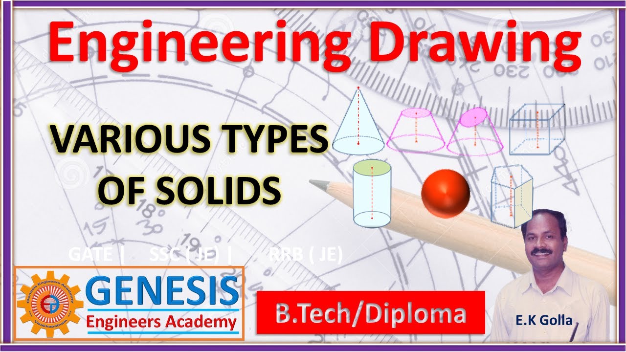 TYPES OF SOLIDS USED IN ENGINEERING DRAWING - YouTube
