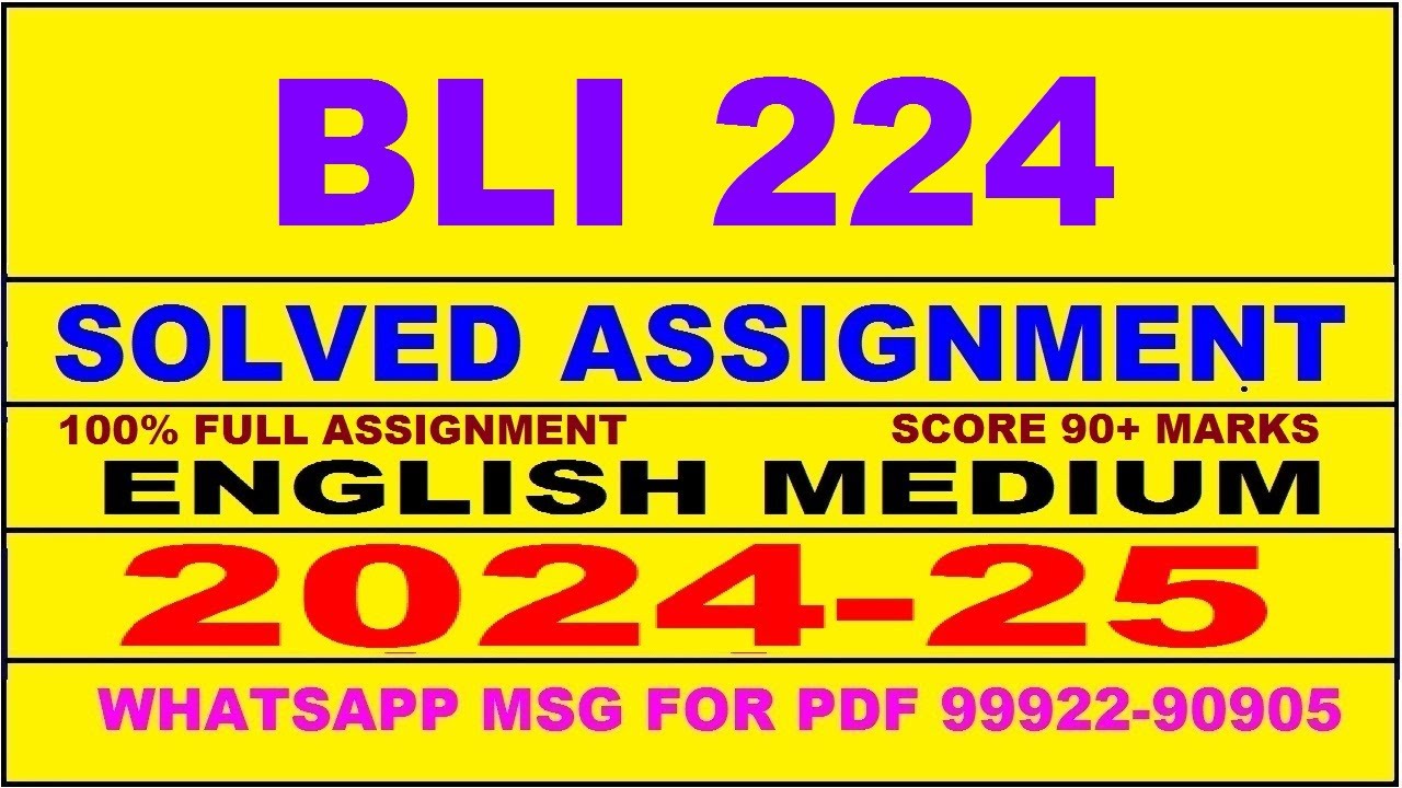 bli 224 solved assignment 2024-25 | bli 224 solved assignment in english 2025 | bli 224 2024-25 ...
