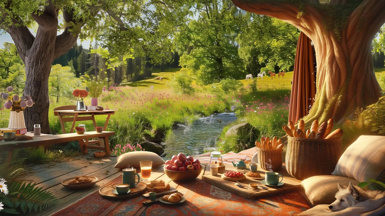 Peaceful Summer Cottage Ambience with Babbling Brook & Birdsong for ...