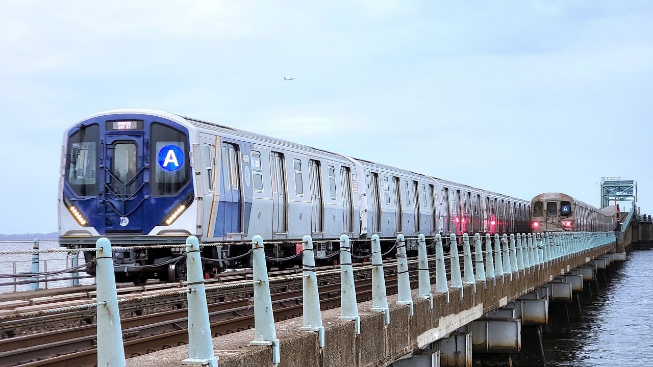 NYC Subway: BRAND-NEW 10-car R211A Inaugural Run on the A line! - YouTube