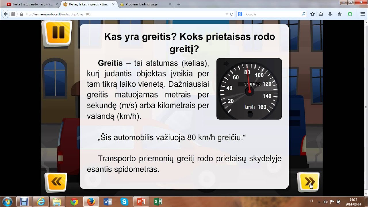 Kelio, laiko, greičio skaičiavimas - YouTube