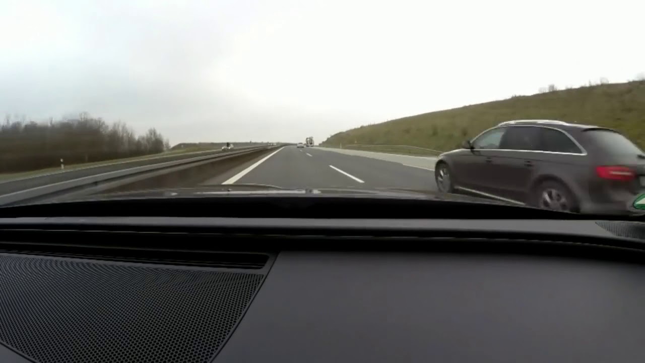 290 km/h with Audi RS6 on German Autobahn - YouTube