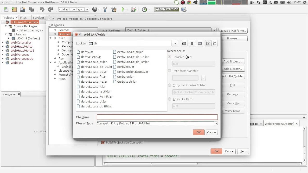 Conectare la un server de baze de date Java DB (derby) din Java utilizand mediul Netbeans 8 ...