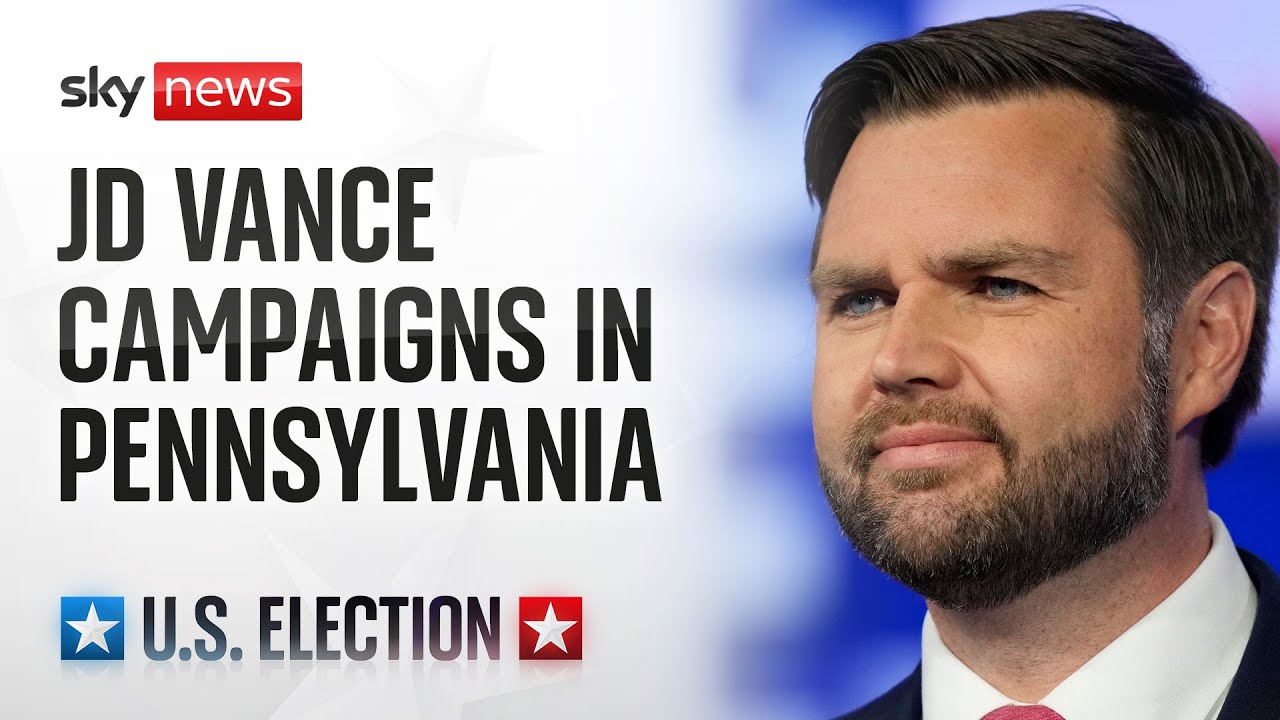 JD Vance participates in a campaign rally in Newtown, Pennsylvania ...