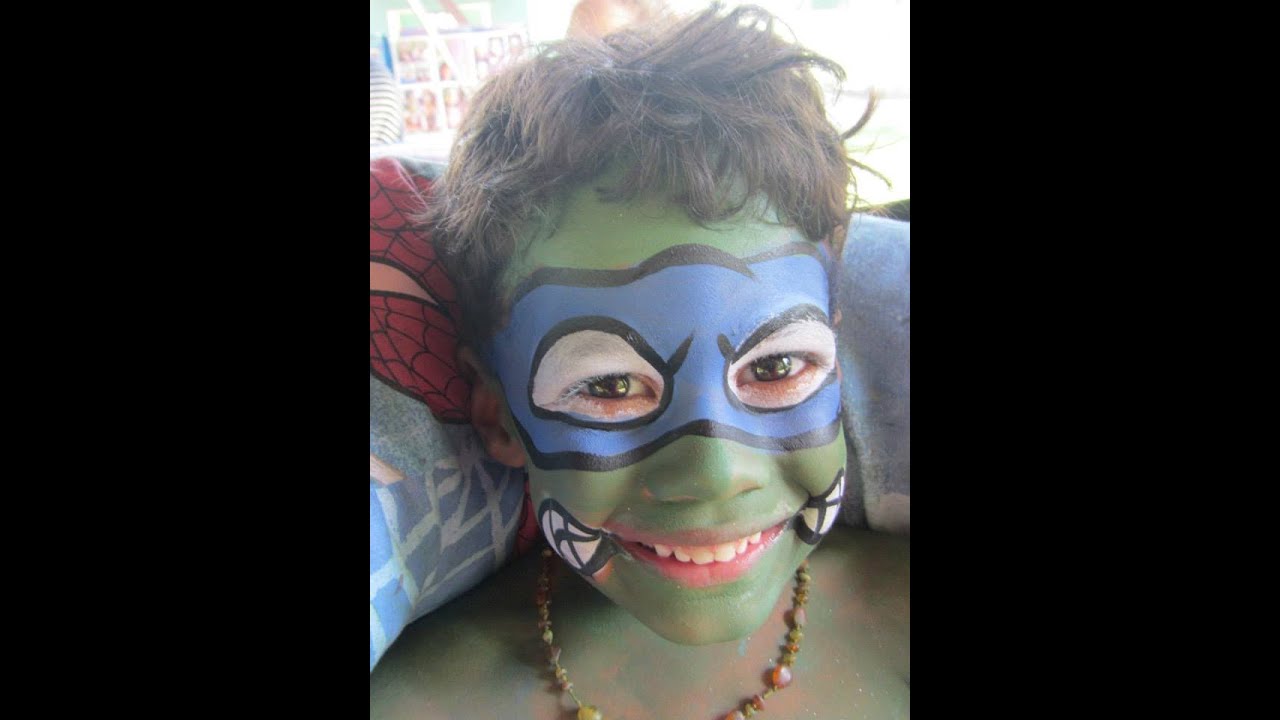 Turtle Face Painting by Snowqueen - YouTube