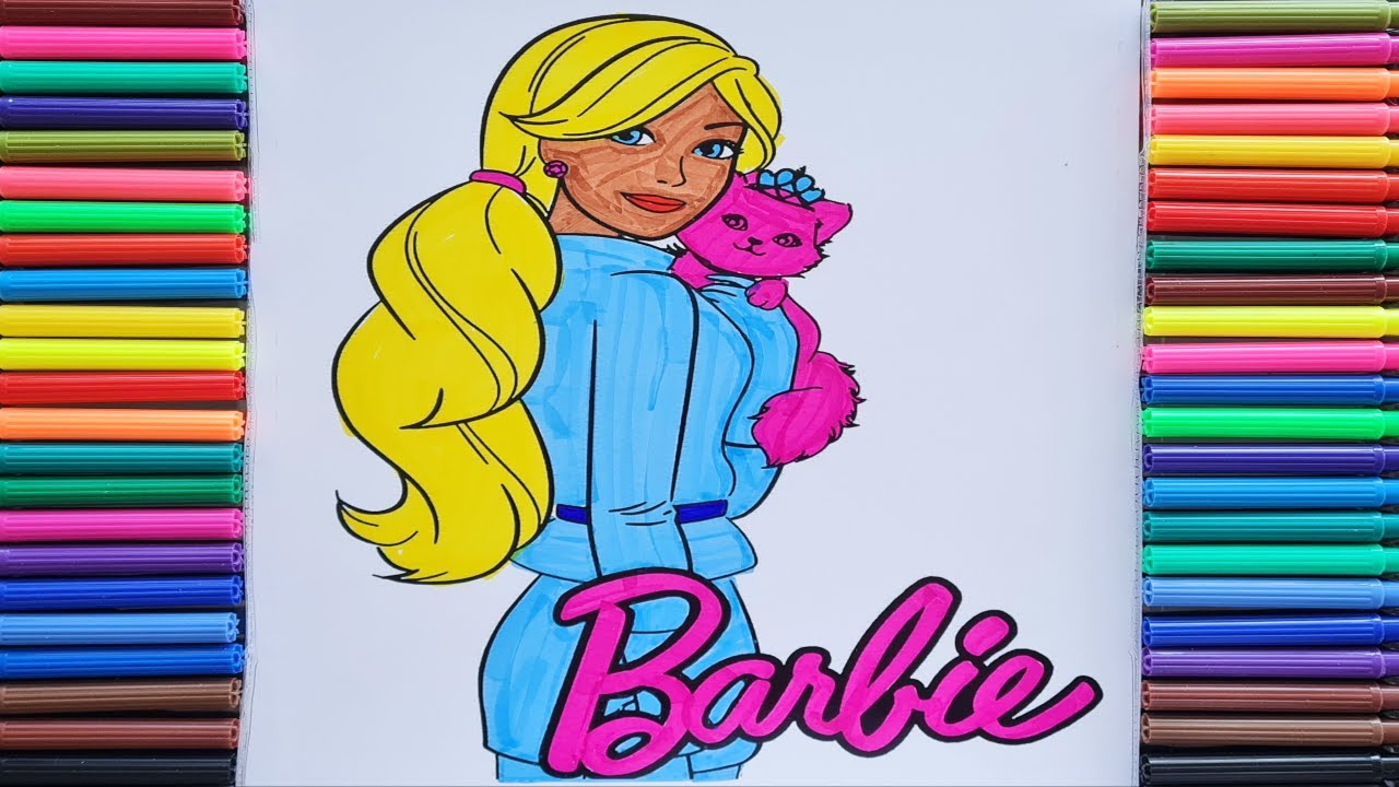 💜💜 Painting Barbie 💜💜 Cute painting ideas for kids - YouTube