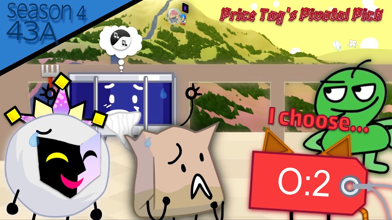BFB Camp Season 4: Four's Final Return: 43A - Price Tag’s Pivotal Pick ...