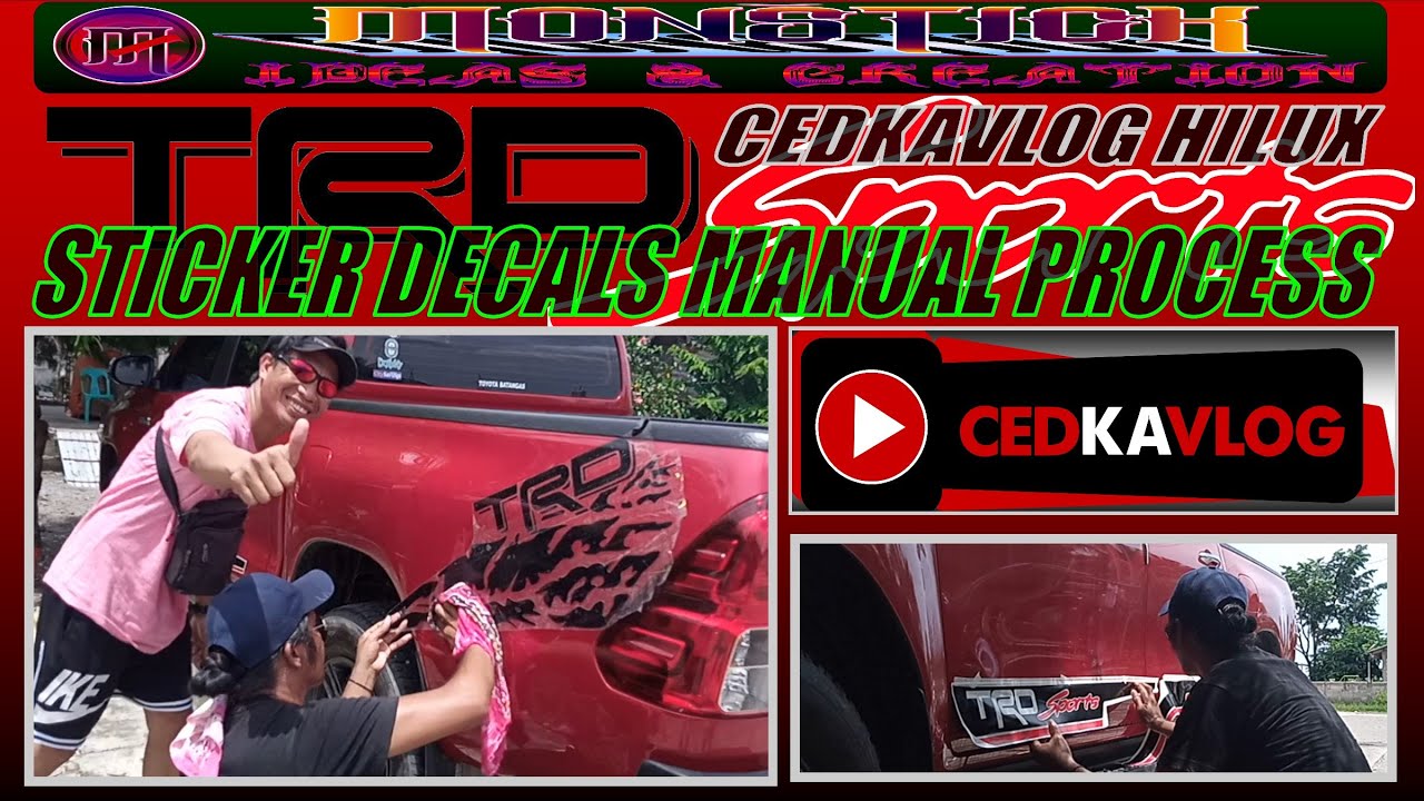 TRD Sports Sticker Decals Manual Process @cedkavlog2879 Hilux - YouTube