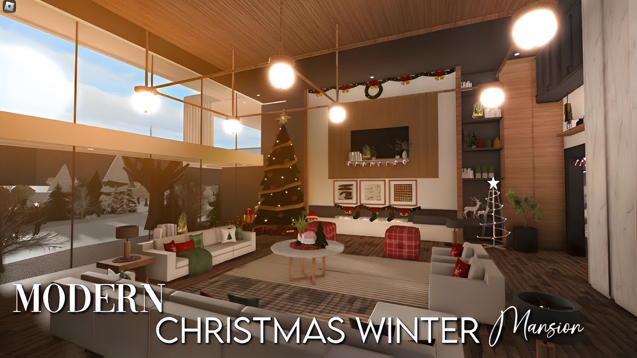 Bloxburg: Modern Christmas Winter Mansion (Interior) $1.4M ☃️ - YouTube