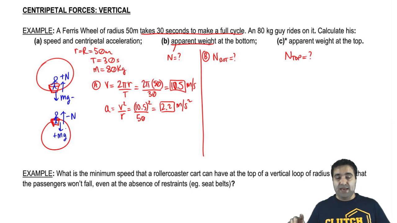 Vertical Centripetal Forces (Example 1) - YouTube