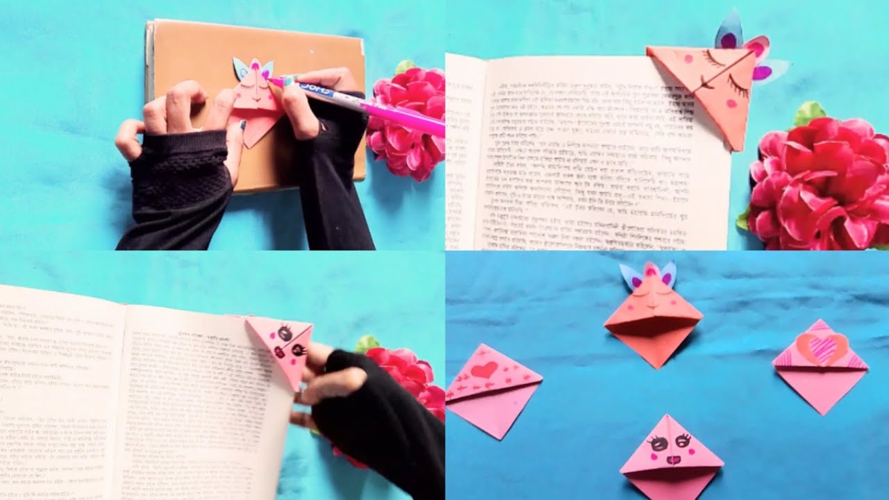 Easy corner bookmark || how to make corner bookmark || Paper Crafts ...
